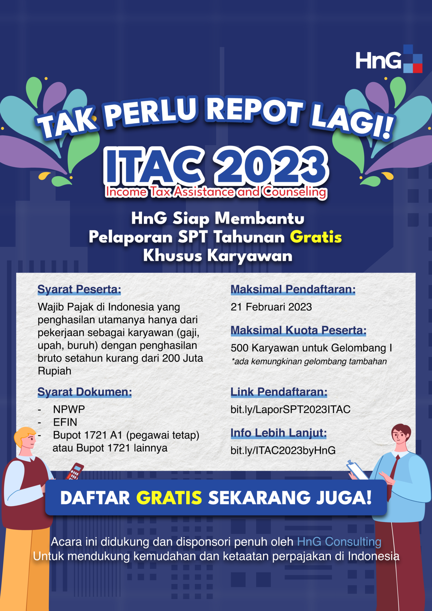 Pelaporan SPT Tahunan Gratis Khusus Karyawan by ITAC 2023 - HnG ...
